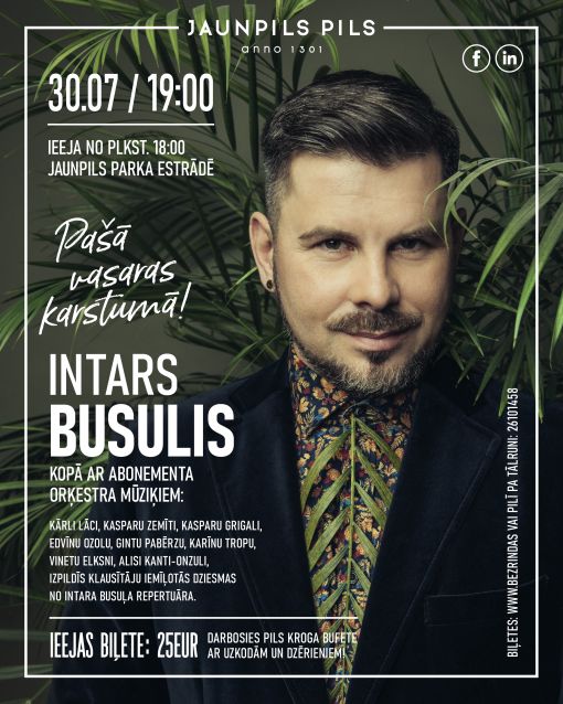 Intars Busulis un Abonamenta orķestris Jaunpils parka estrādē - BezRindas