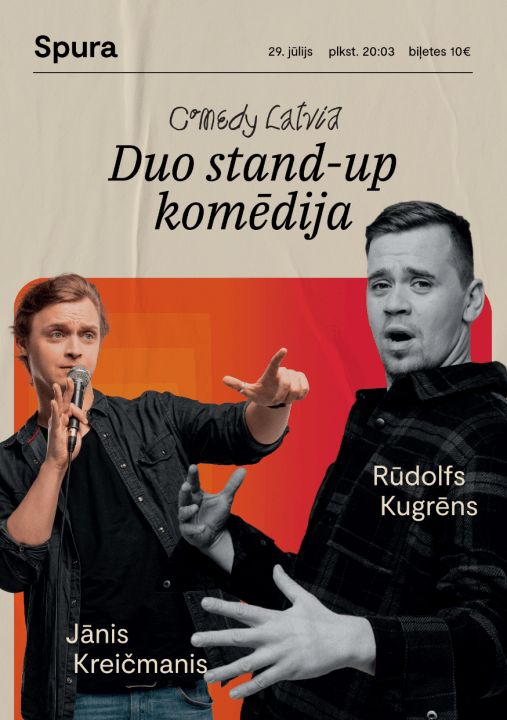 Kreičmaņa un Kugrēna duo stand-up komēdija Rojā - BezRindas