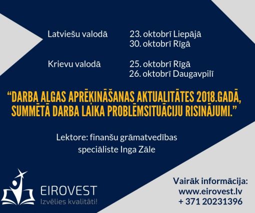 Darba algas aprēķināšanas aktualitātes 2018.gadā - BezRindas